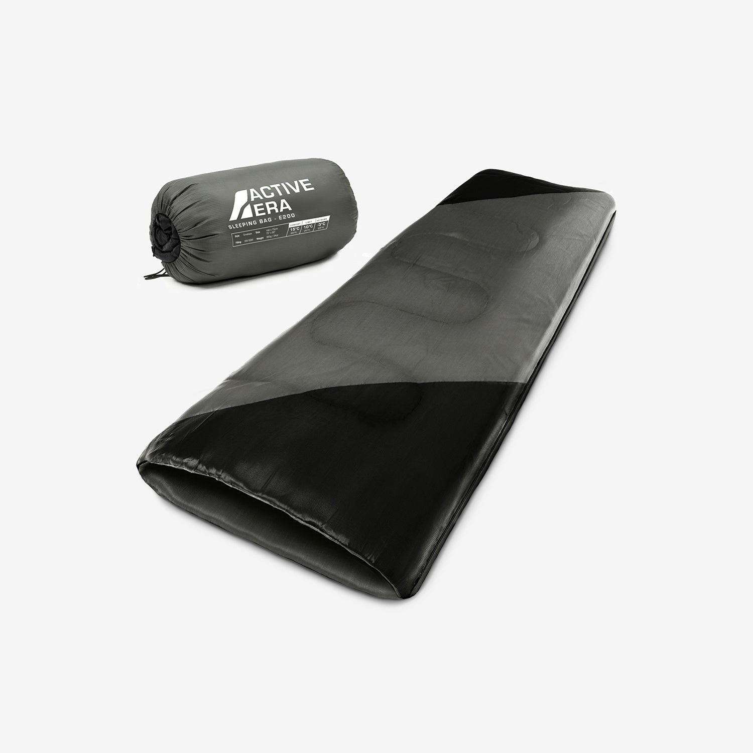 Premium Warm Lightweight Envelope Sleeping Bag (200 GSM) - Black | Free Delivery | Active Era