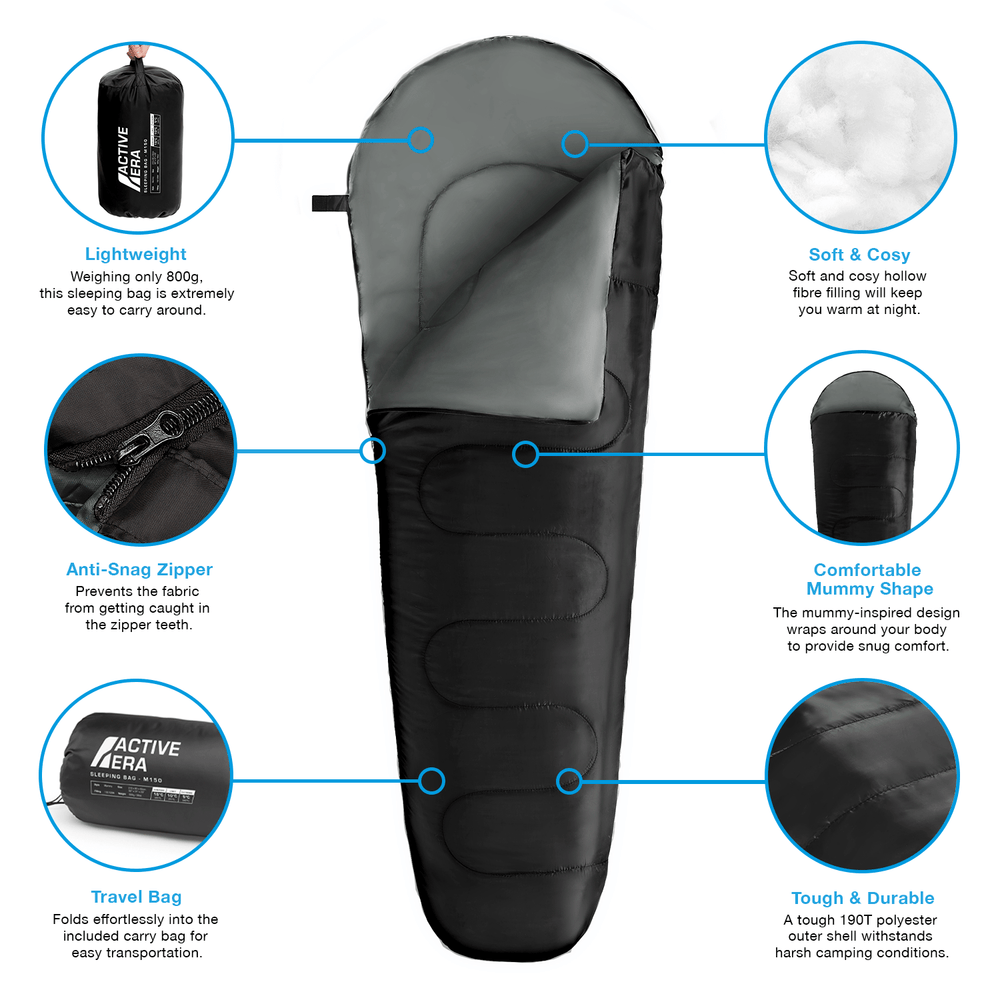 Premium Lightweight Mummy Sleeping Bag (150 GSM) | Free Delivery ...